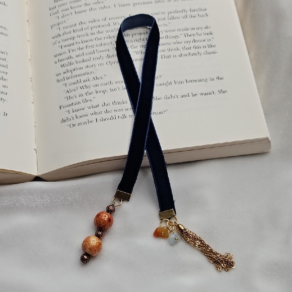 unbranded | Jewelry | Handmade Navy Blue Velvet Ribbon Brown Orange ...